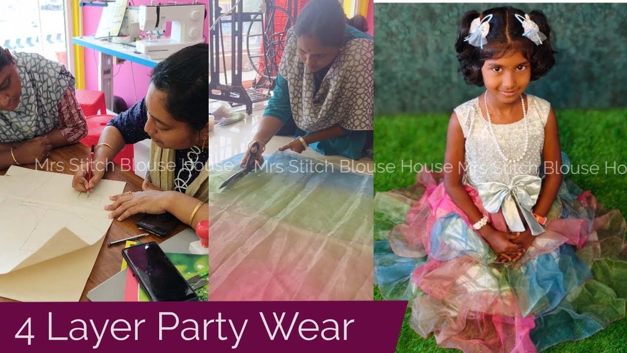 Model #2 Multi Layer Organza Party Wear Gown Stitching Fashion Show ...