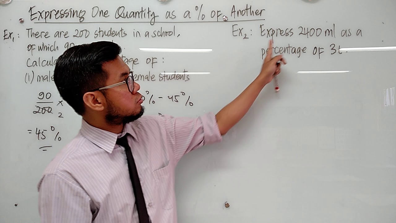 Grade 7 - Percentages - Expressing One Quantity as a Percentage of ...