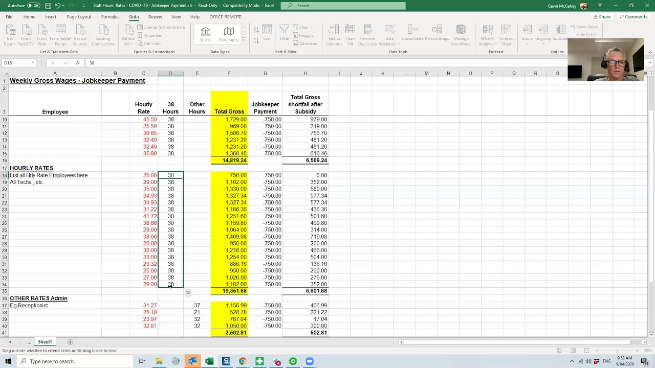 A Simple tool to help calculate your Wages with Job Keeper - YouTube