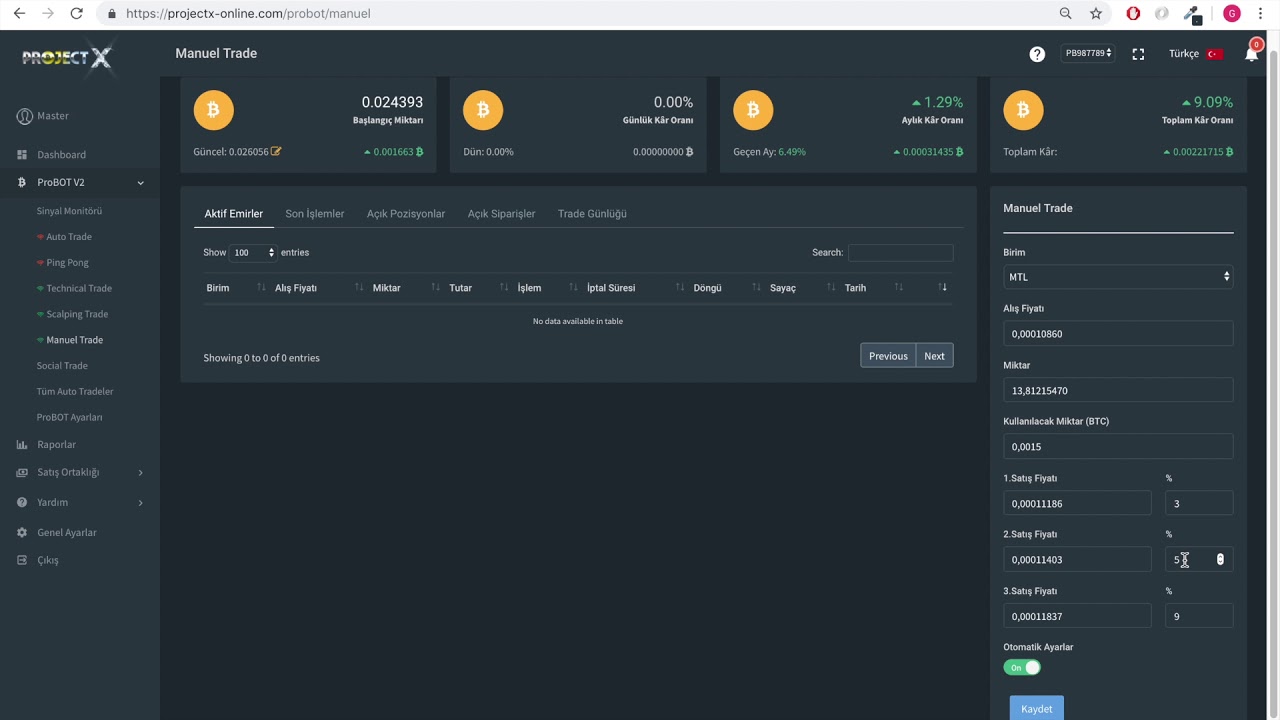 Manual Trade Nedir ? - ProjectX Online - ProBOT v2 - YouTube