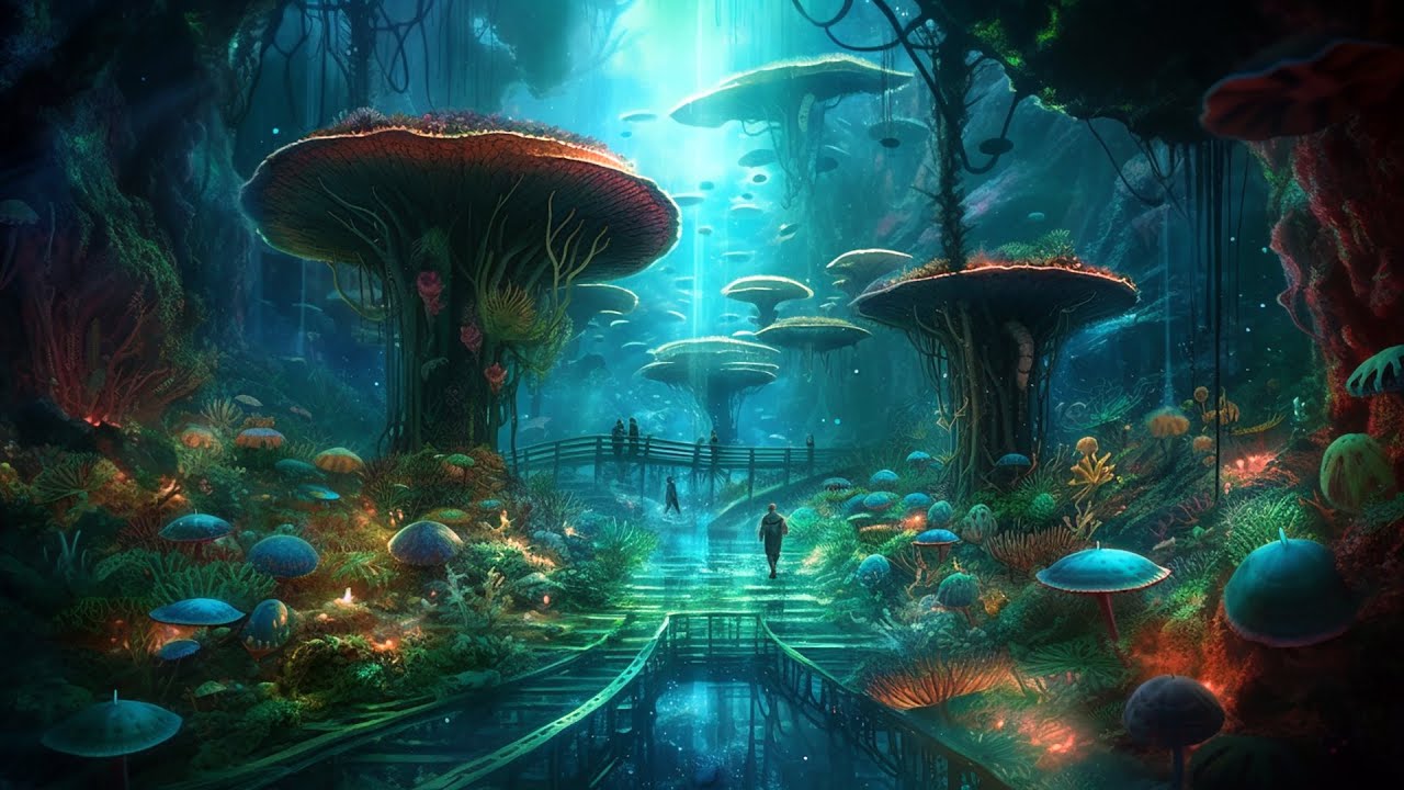 Amazing futuristic exotic swamp paradise Space Colony City - YouTube