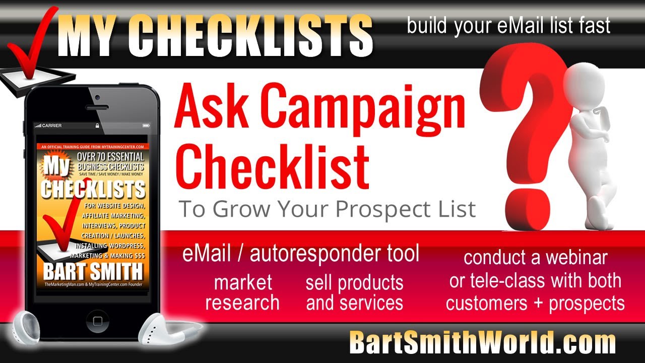 Ask Campaign Checklist by Bart Smith - YouTube