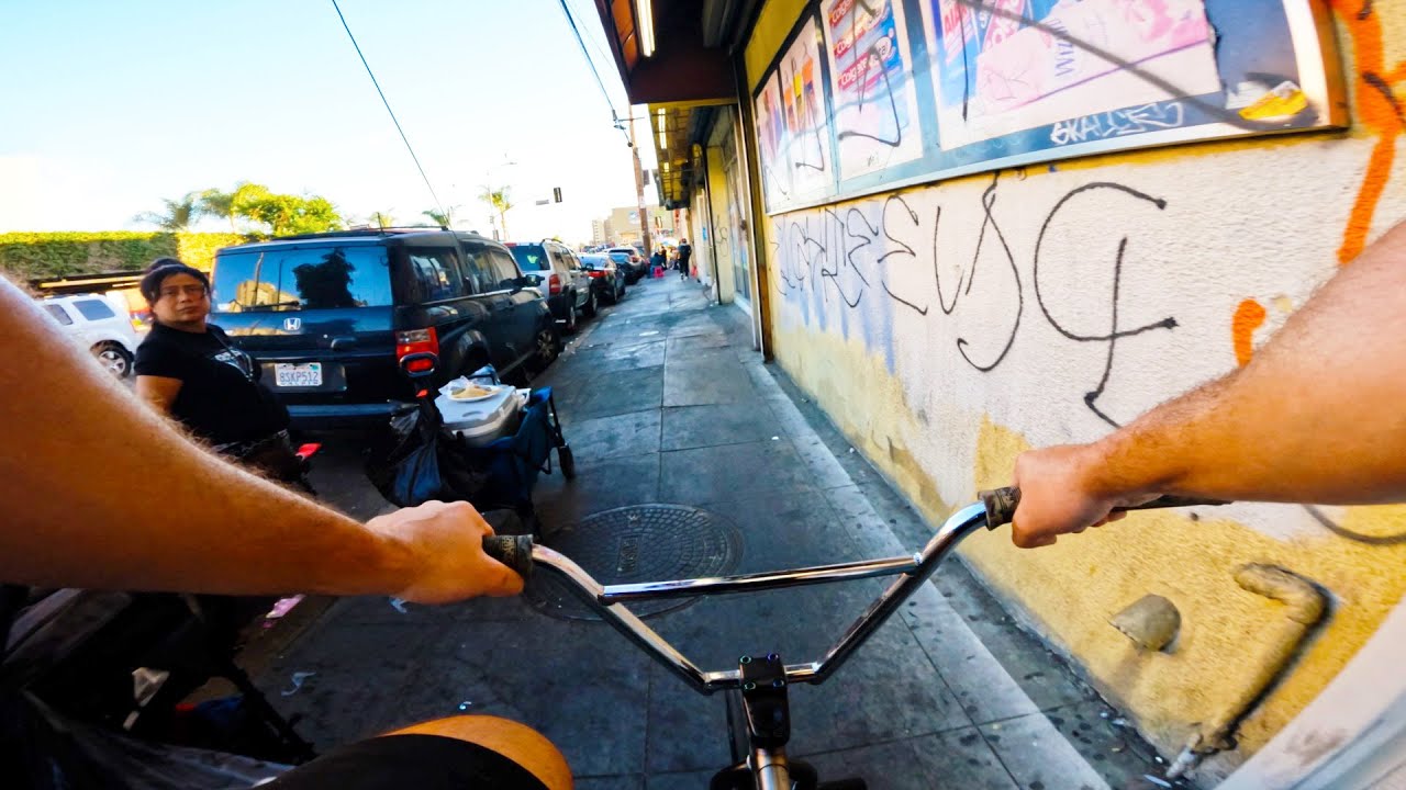 RIDING BMX IN LA COMPTON GANG ZONES (CRIPS & BLOODS) - YouTube