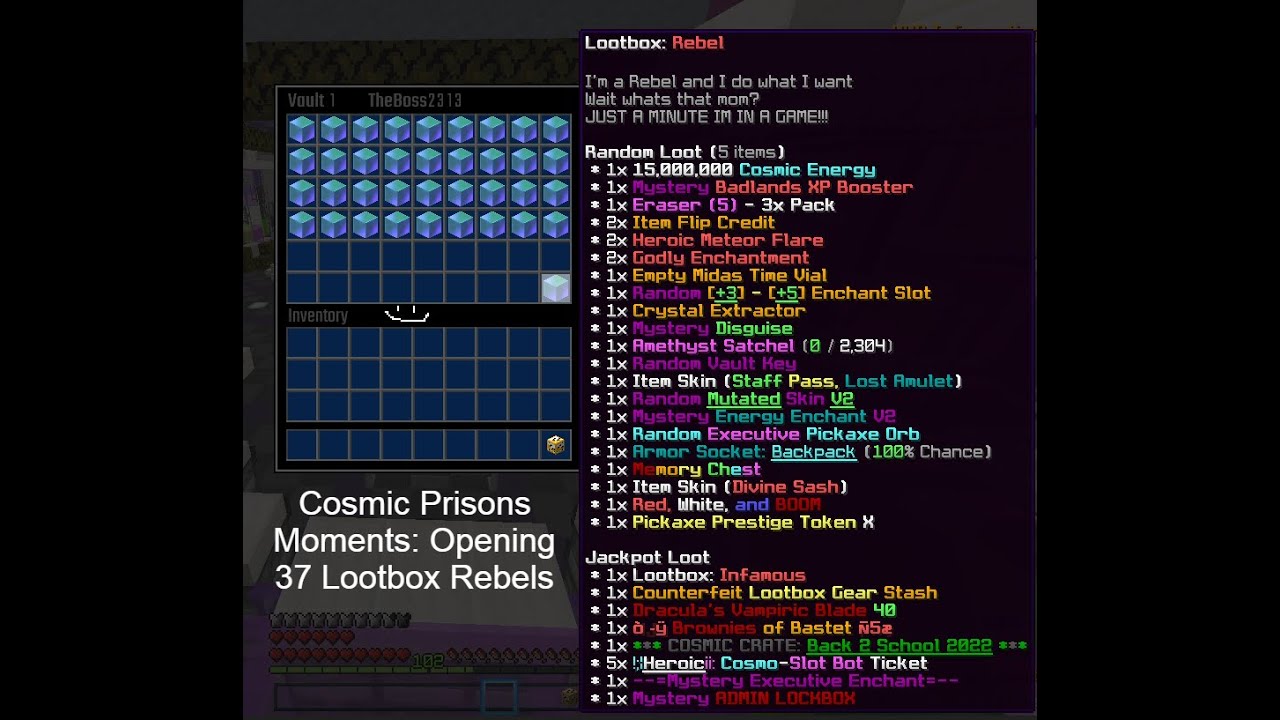 Cosmic Prisons Moments: Opening 37 Loot box Rebels - YouTube