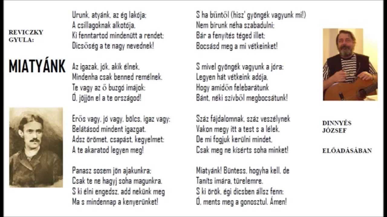 Dinnyés József Miatyánk Reviczky Gyula verse - YouTube