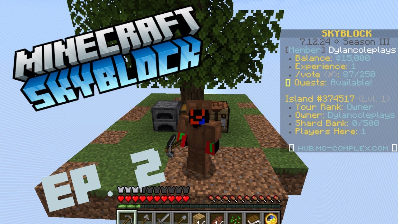 I MADE A CRAFTING TABLE! Minecraft Skyblock Ep. 2 - YouTube