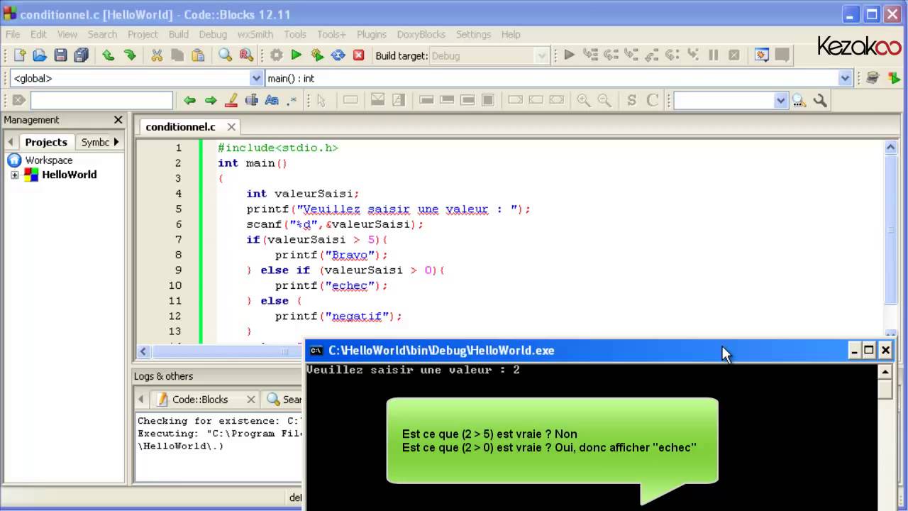 Kezakoo-Langage C-Les conditions - YouTube