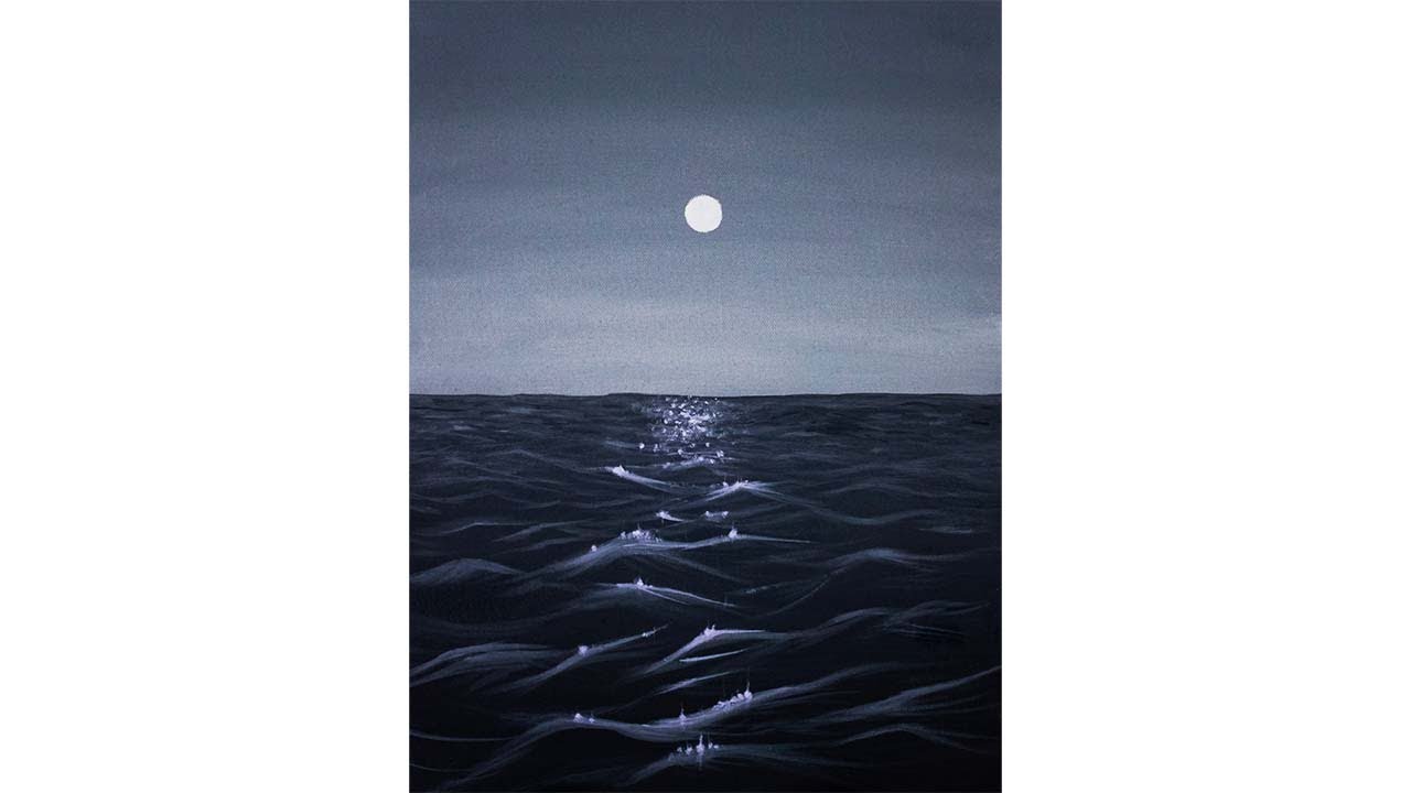 How to Paint Moonlit Waves - Easy Acrylics Tutorial - YouTube