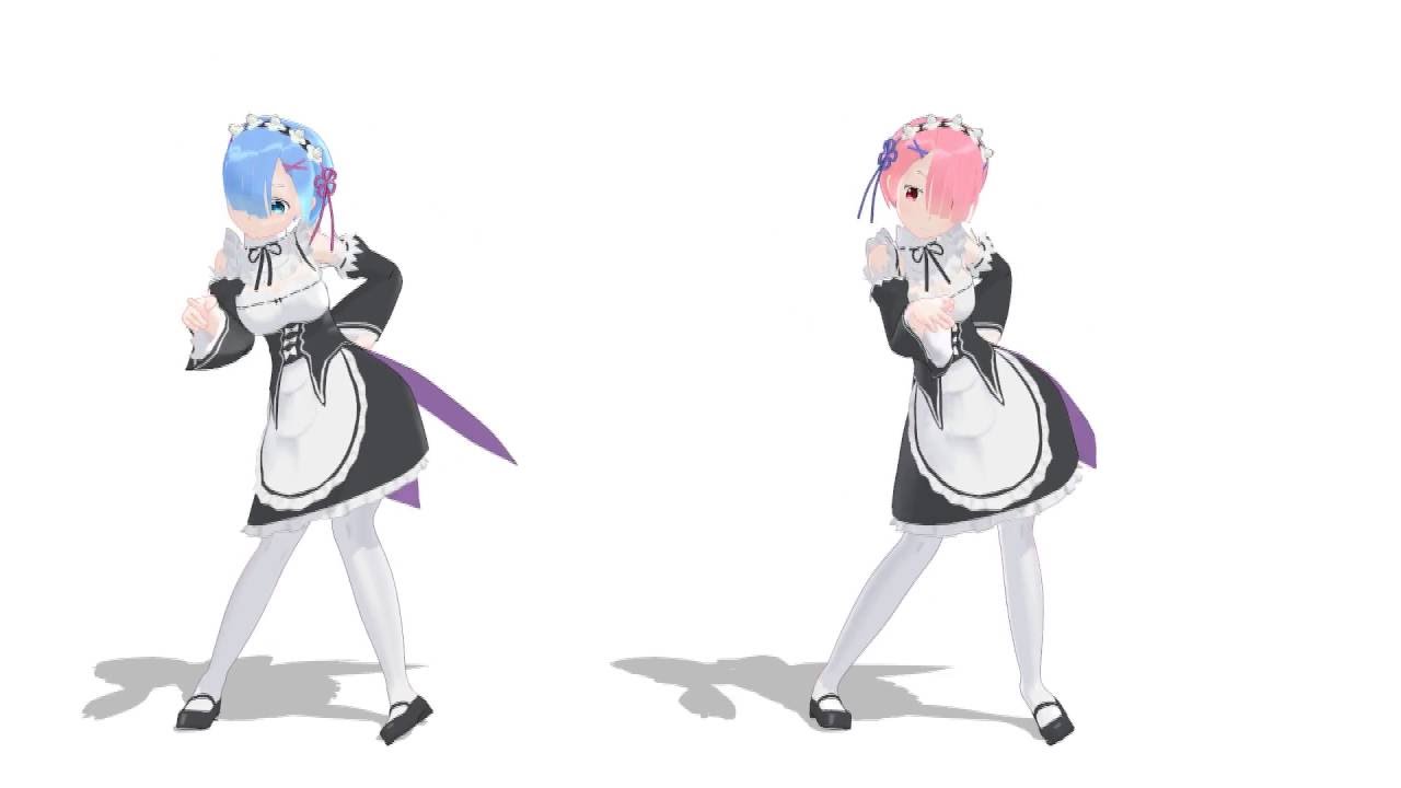 Rem & Ram dancing to Lupin by Kara [MMD] 1080p - YouTube