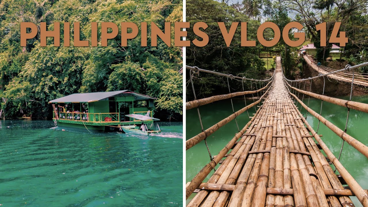 Floating Restaurant on Loboc River & Twin Bamboo Bridge Philippines ...