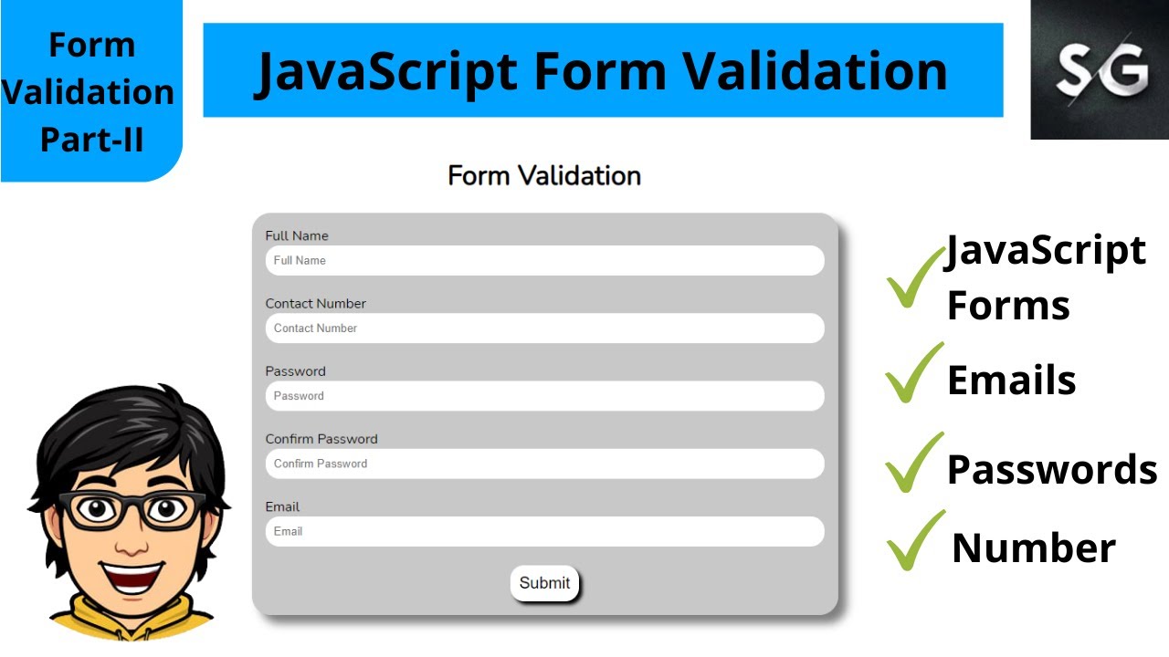 Form Validation in JavaScript || Registration Form with Client-Side ...