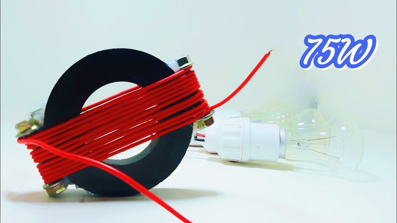 Free electricity 75W Light bulb hi power Generator Magnetic Copper Coil ...