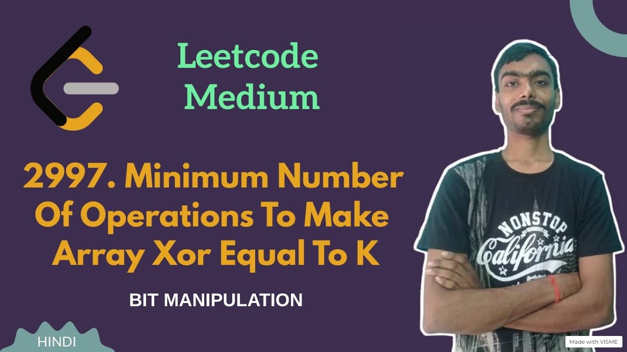 Minimum Number Of Operations To Make Array Xor Equal To K Leetcode 5241