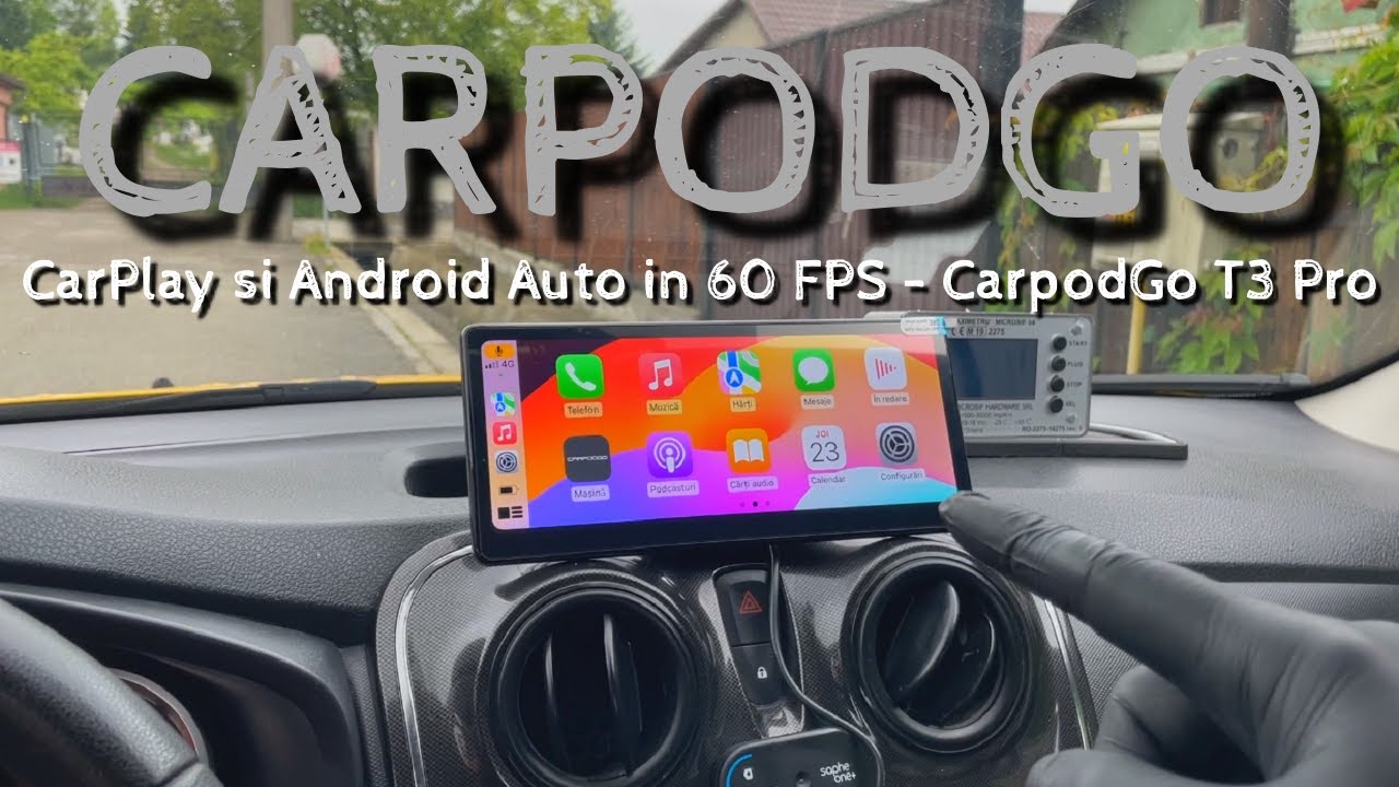 CarPlay si Android Auto in 60 FPS - CarpodGo T3 Pro - YouTube