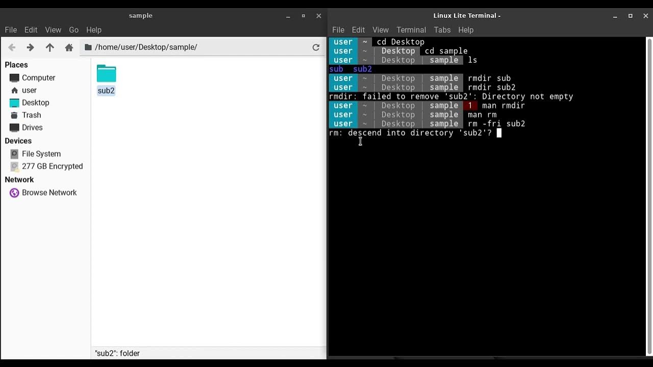 Remove Empty Or Non Empty Directories From Linux Terminal Rmdir Rm Youtube