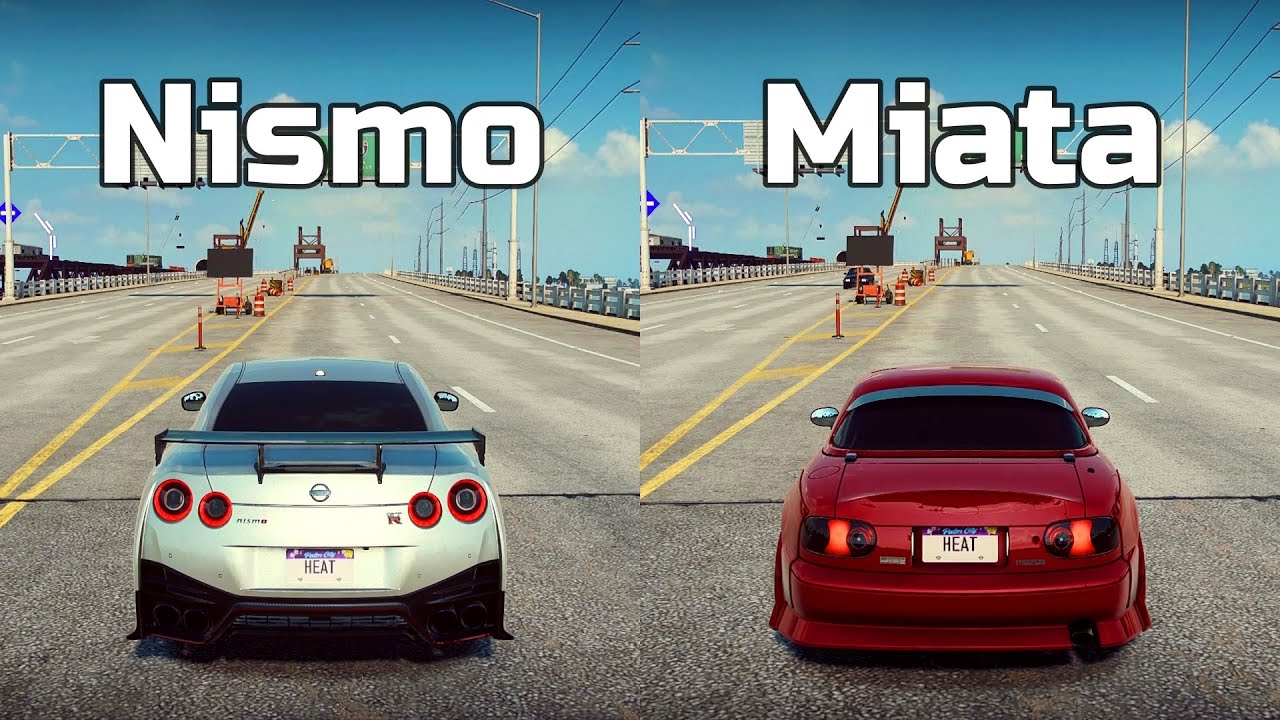 NFS Heat: Nissan GTR Nismo vs Mazda MX5 Miata - Drag Race - YouTube