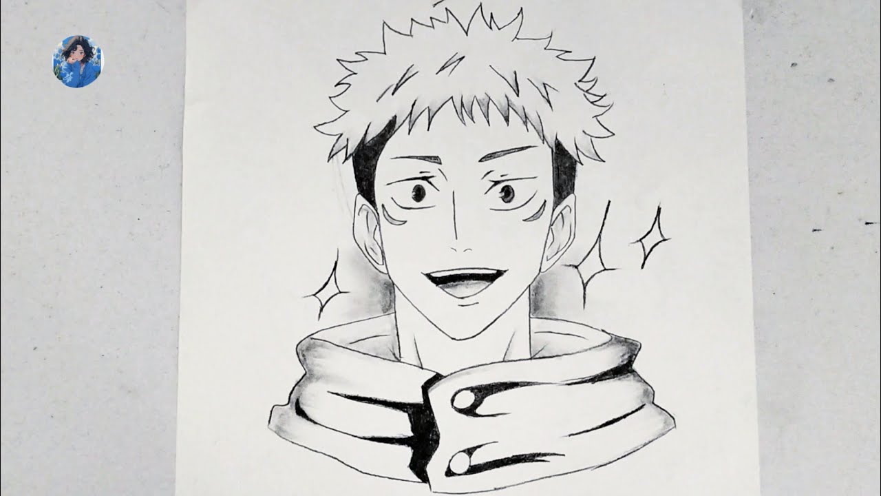 How to draw yuji itadori step by step tutorial|easy Yuji itadori ...