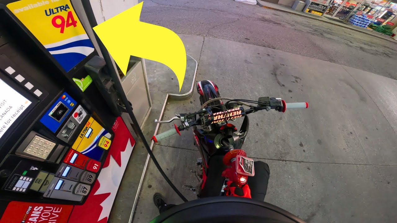 I PUT 94 PREMIUM GAS IN MY CRF150R ! - YouTube