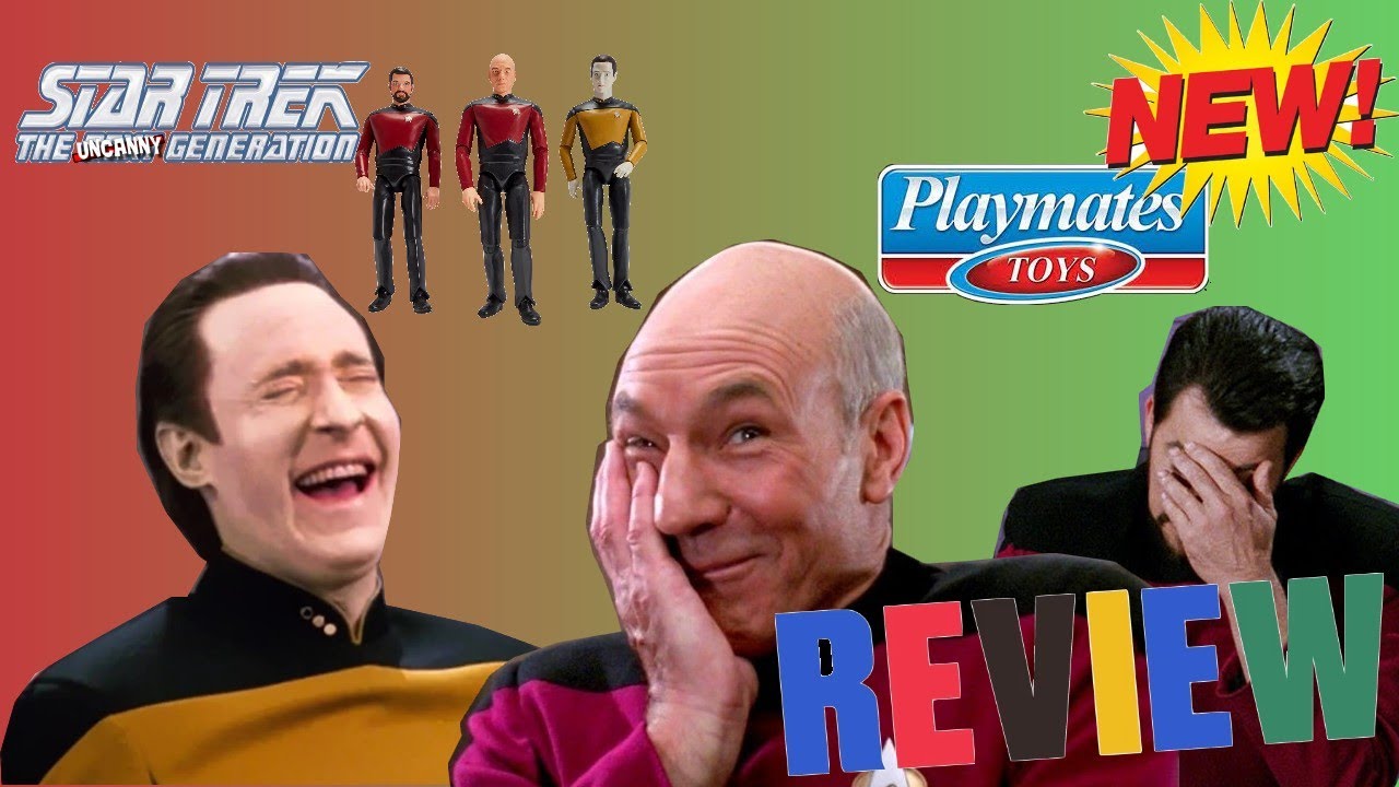 First Look Review- Picard, Riker and Data New Playmates Toys Star Trek ...