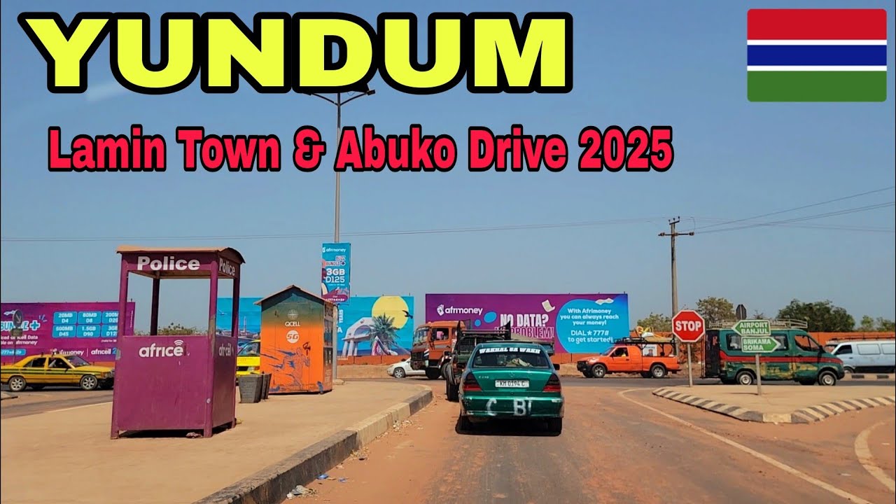 Yundum Airport to Abuko Road Drive through Lamin town | Gambia Traffic ...