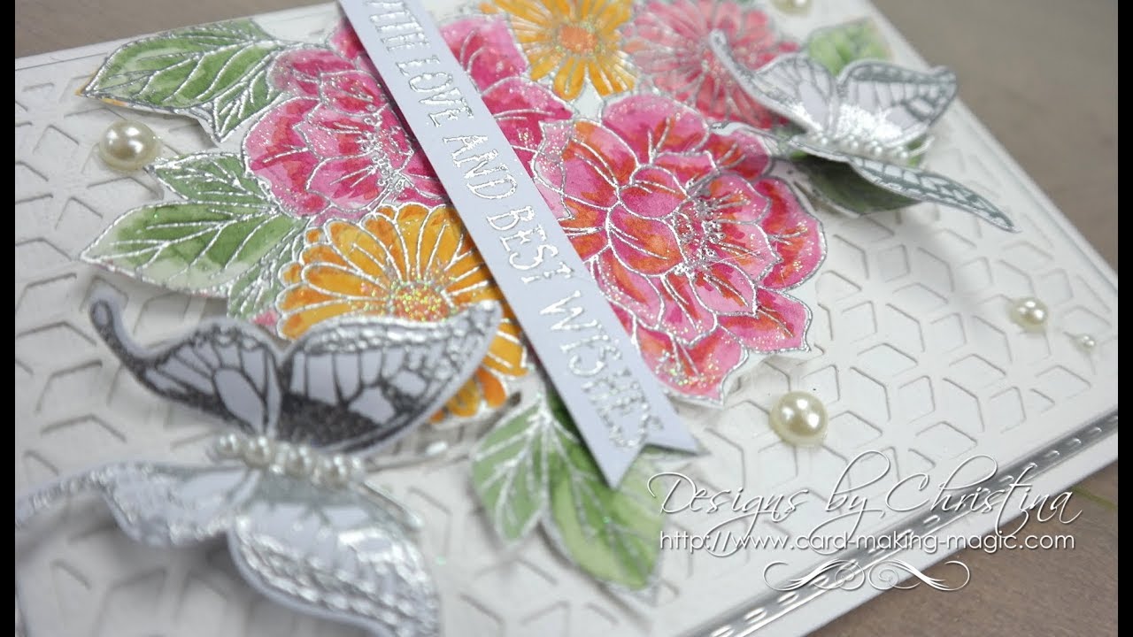 Water Coloured Flower Card & Box - Complete Card & Box Die set - YouTube
