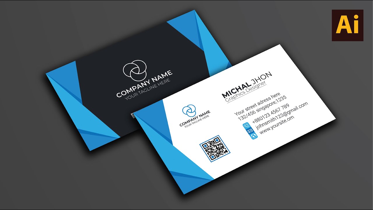 Visiting card design in adobe illustrator | visiting card size - YouTube