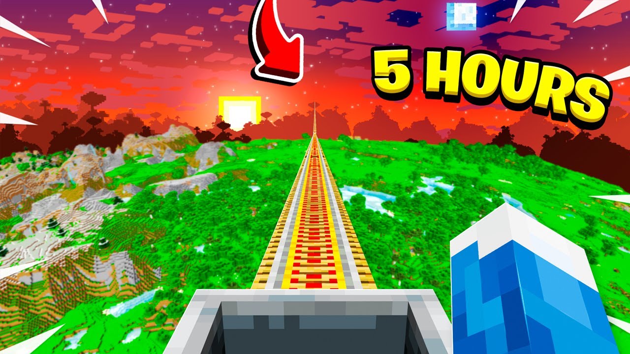 I Built The WORLDS LONGEST MINECART TRACK! - YouTube
