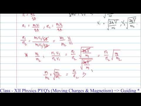 4.11 Two particles of masses m1 and m2 have equal charges. They are accelerated from rest ...