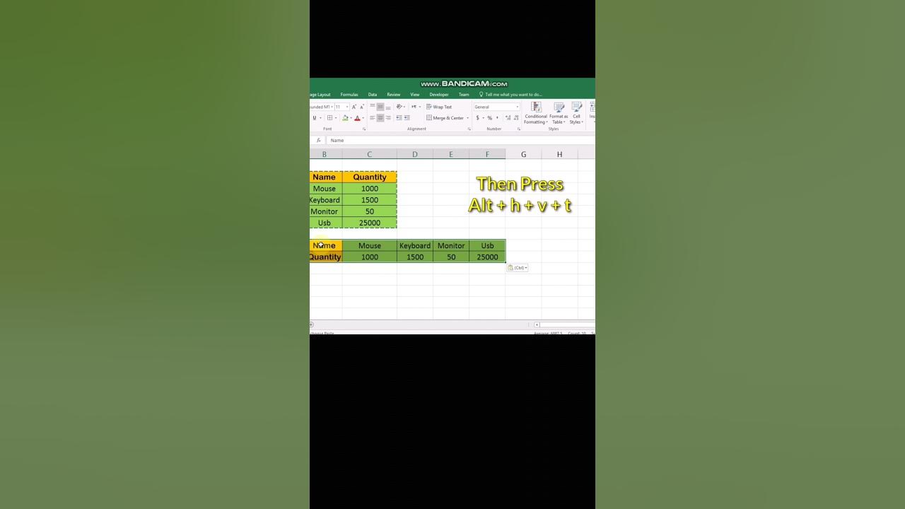 Convert Vertical Table into Horizontal | Ms Excel Tutorial For Beginners #shorts - YouTube