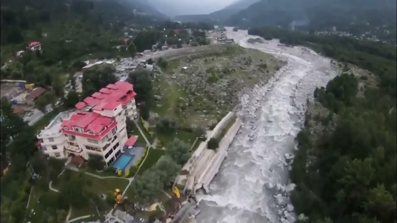 Manali Flood Drone Shot Video - YouTube