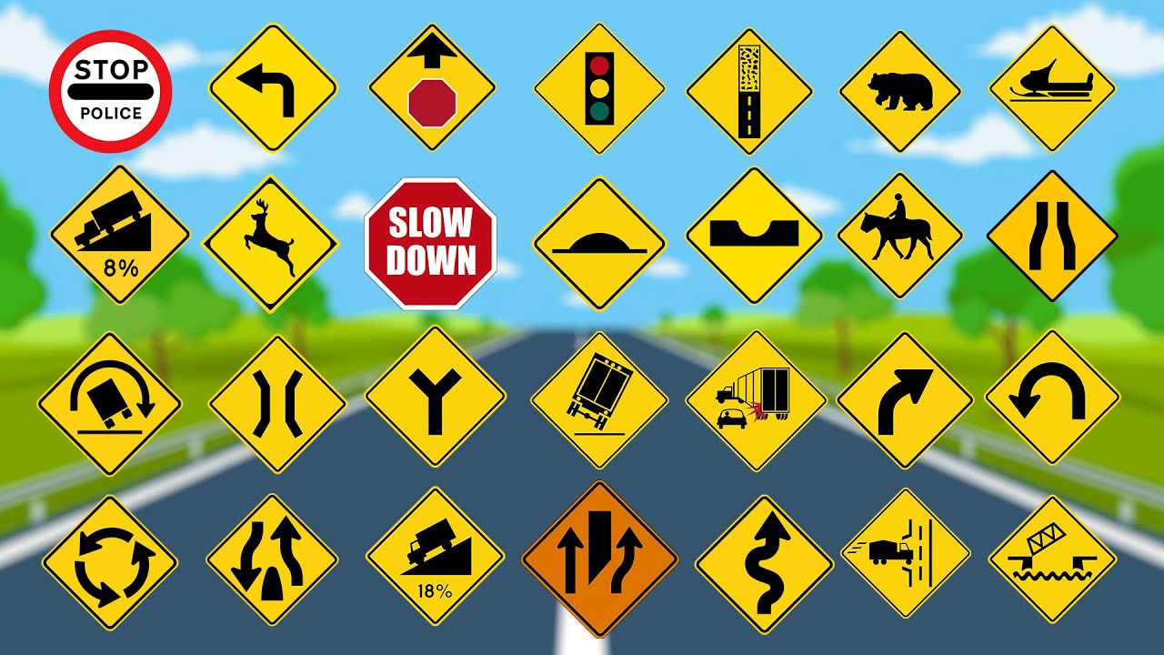 🚦 Traffic Signs for Driving Test: 50 Important Road Signs (Part 2 ...