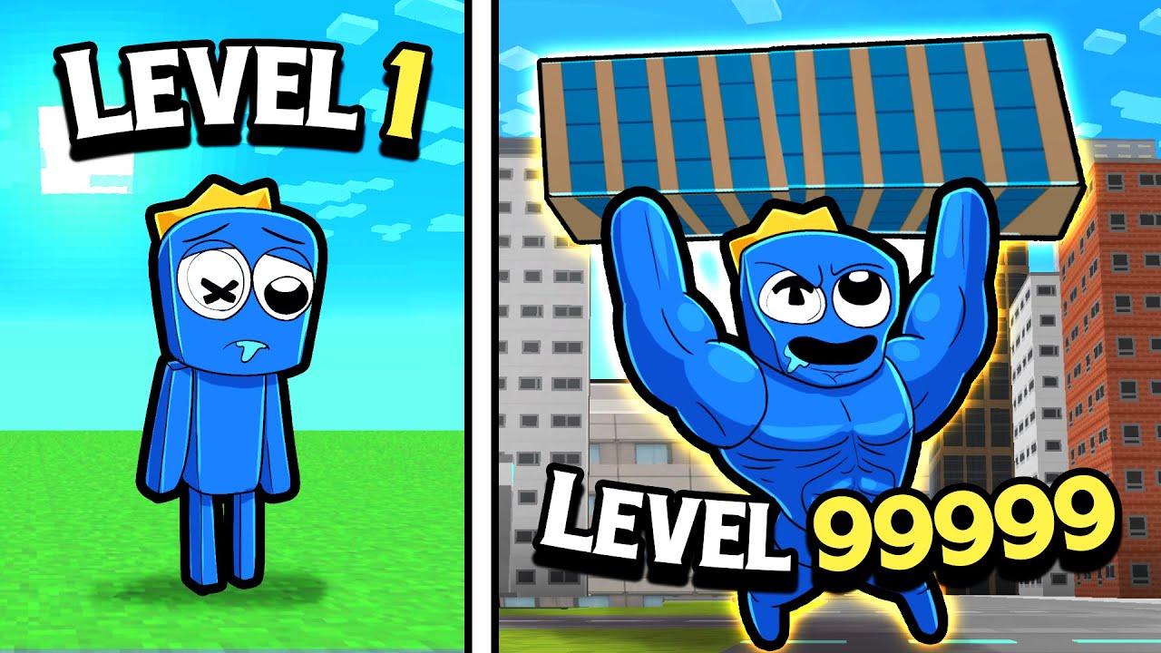 Rainbow Friends but BLUE STRENGTH = 100,000 - YouTube