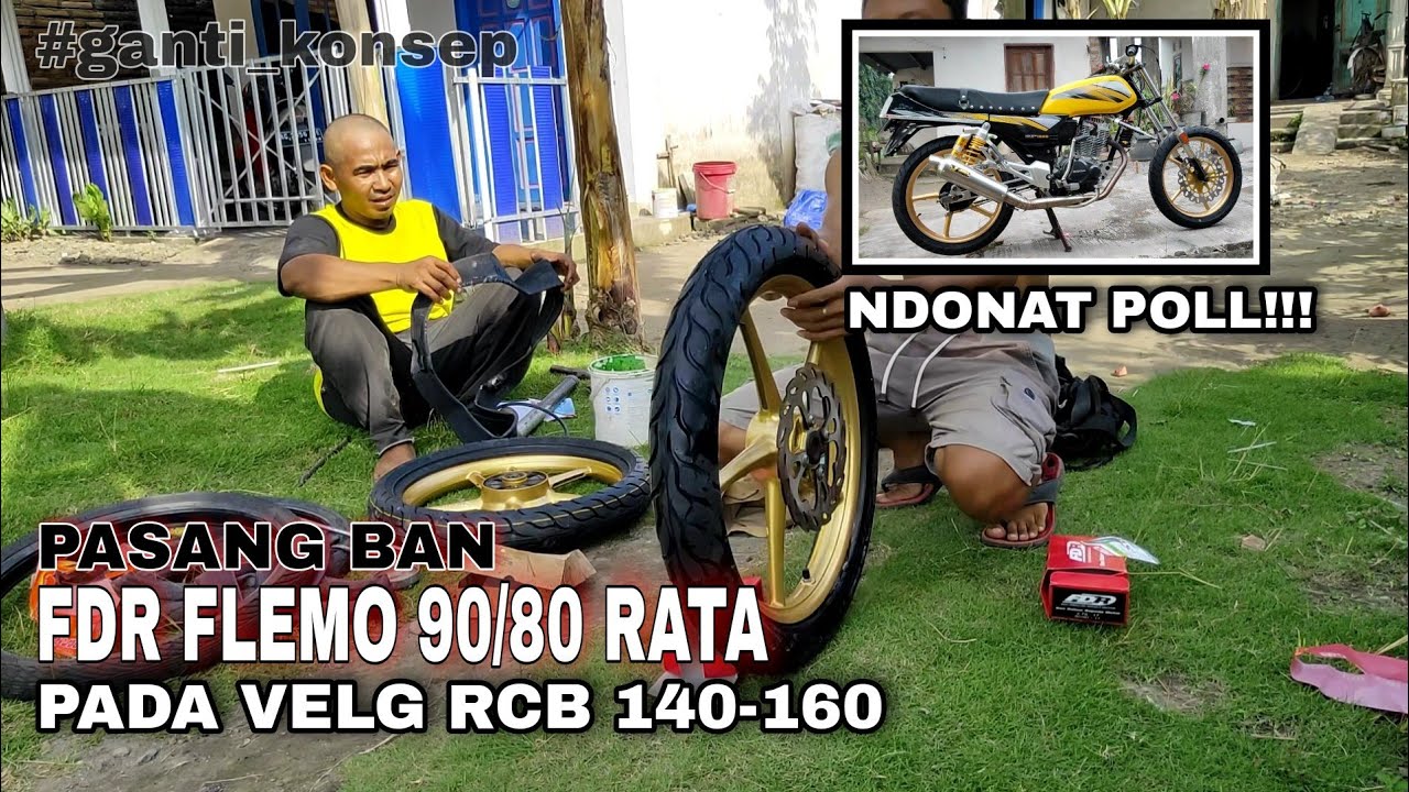 PASANG BAN FDR FLEMO 90 / 80 RATA PADA VELG RCB LEBAR 140 - 160 [ DONAT ...