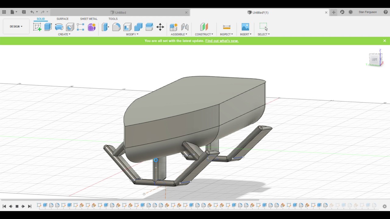 Hydrofoiling boat Design Fusion 360 - YouTube