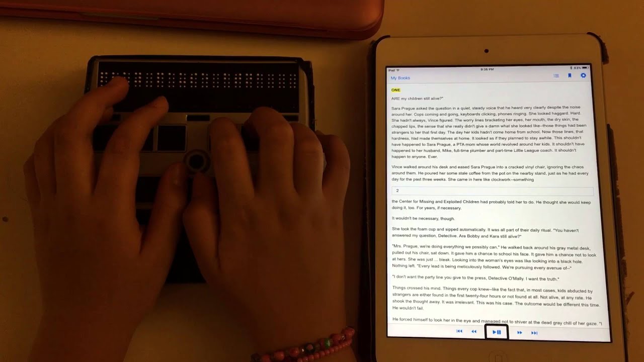 Read2go/Braille display/iPad - YouTube