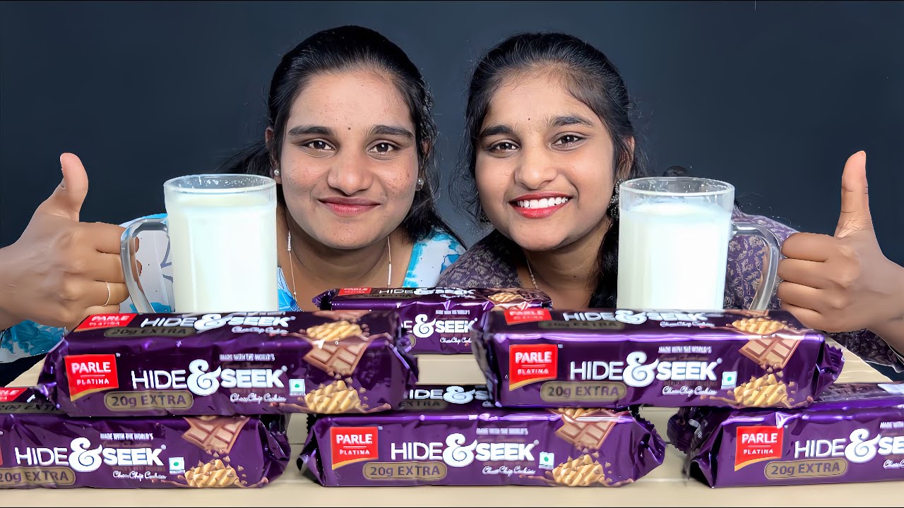 100 Cookies Hide & Seek Biscuit Eating Challenge with MILK! 🍪🥛 - YouTube