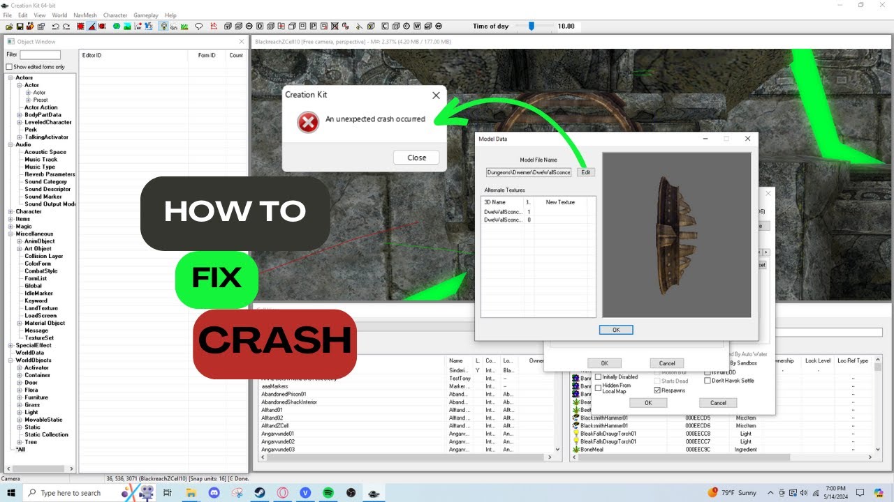How to fix Nifs causing your Creation Kit to crash - YouTube