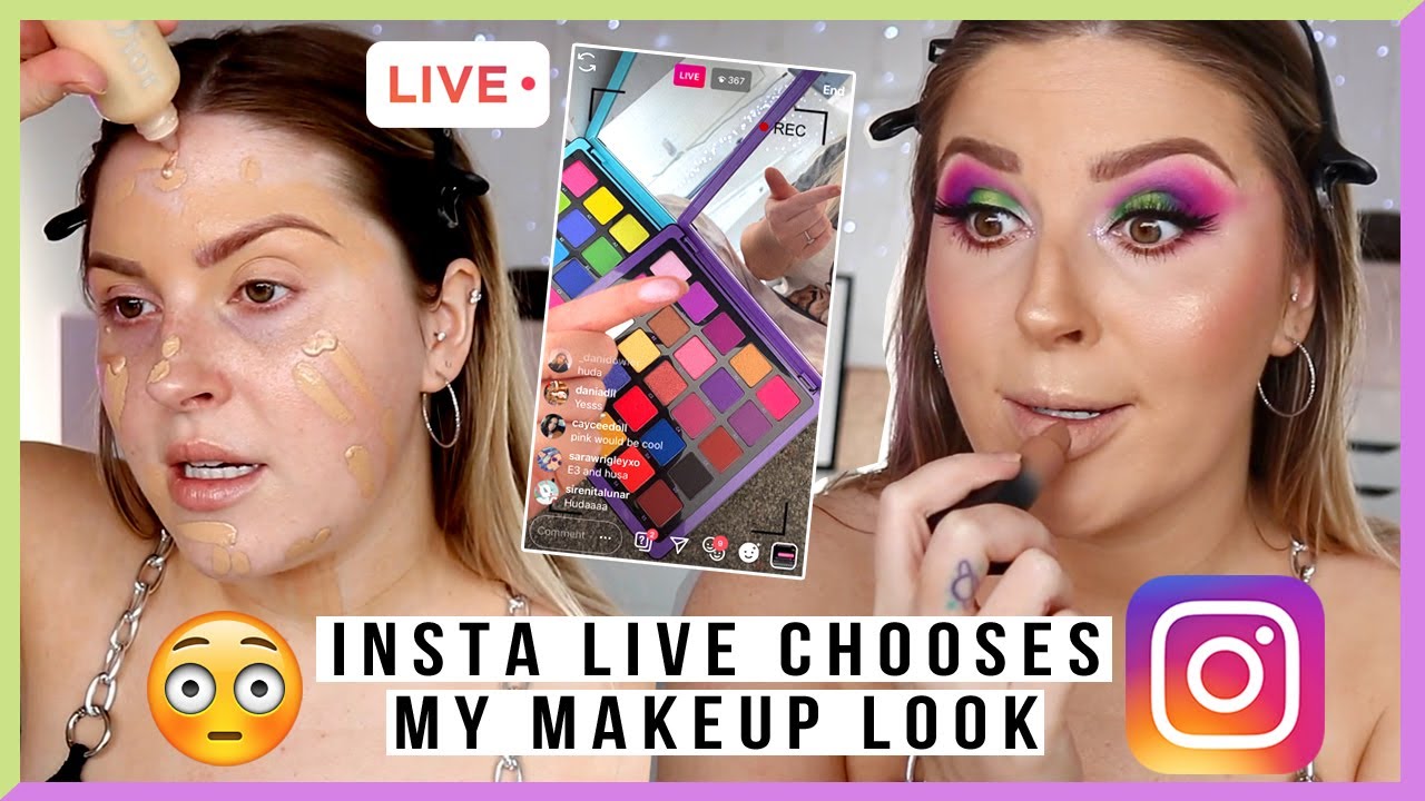 INSTAGRAM LIVE picks my makeup! 💜 purple & green - HELP?!?! - YouTube