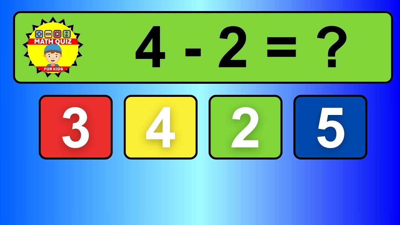 20 One Digit Subtraction Quiz | Math Quiz for Kids - YouTube