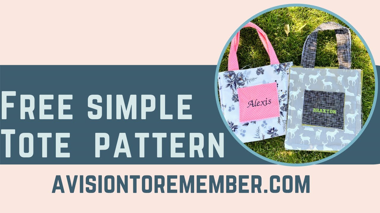 Free Simple Tote Bag Pattern - YouTube