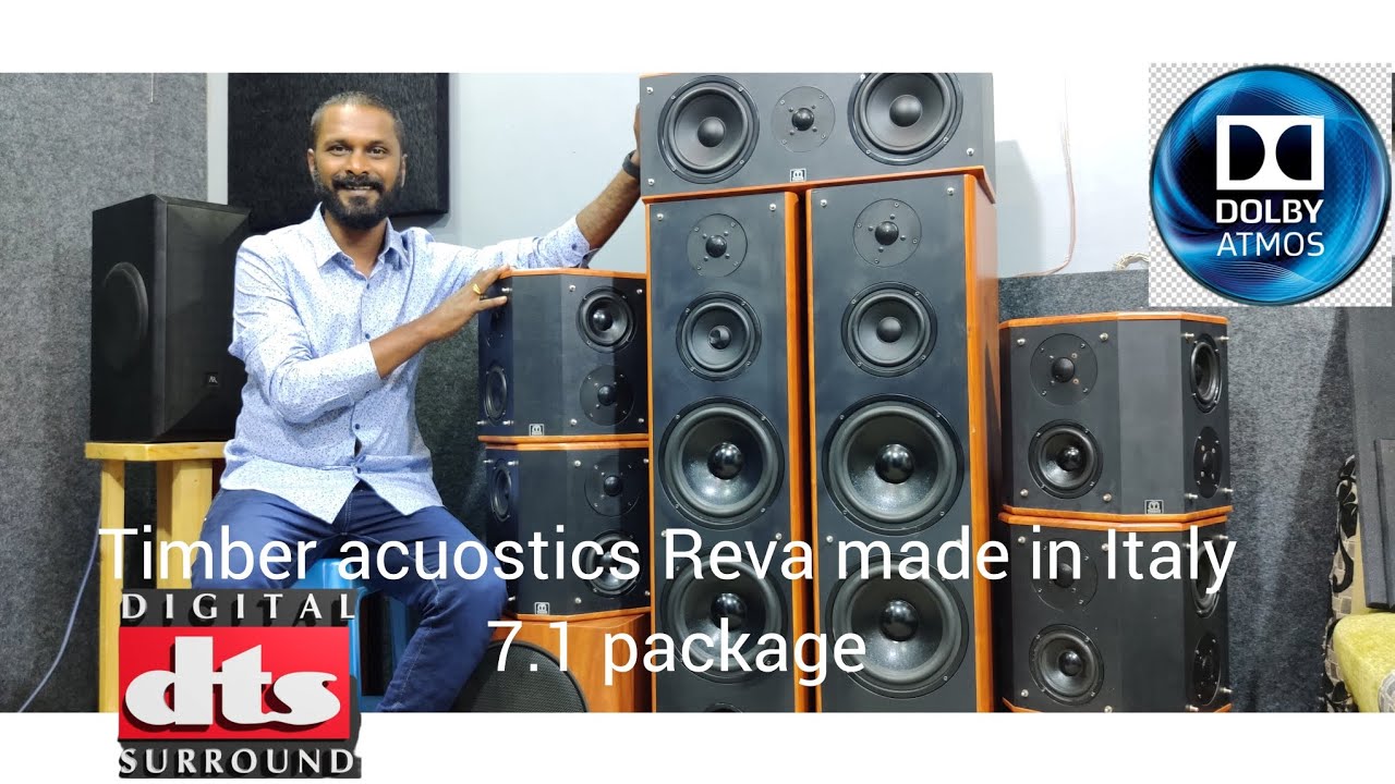 hometheatre setup Timber acoustics Reva 7.1 speaker Italian made @very ...
