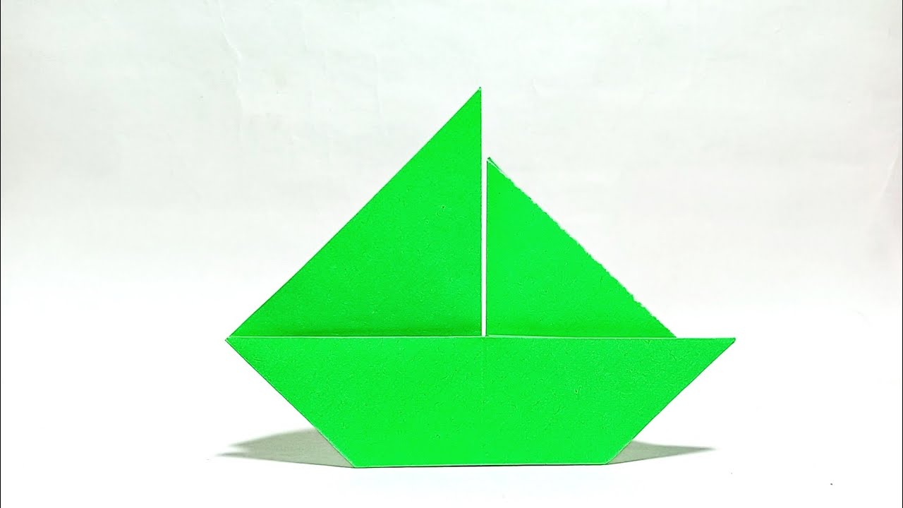 How to make 2D paper sailboat - paper boat - Origami sailboat tutorial ...