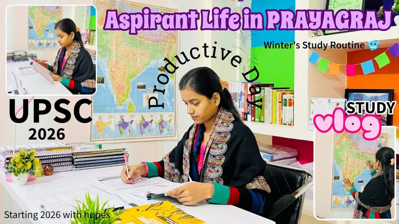 UPSC 2026 Preparation Daily Routine 📖 Zero Distraction 🌷STUDY VLOG 🔥# ...