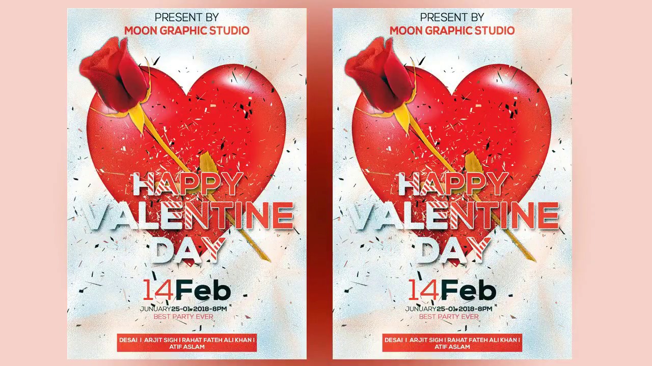 How to Design Valentine Fleyar Photoshop Tutorial - YouTube