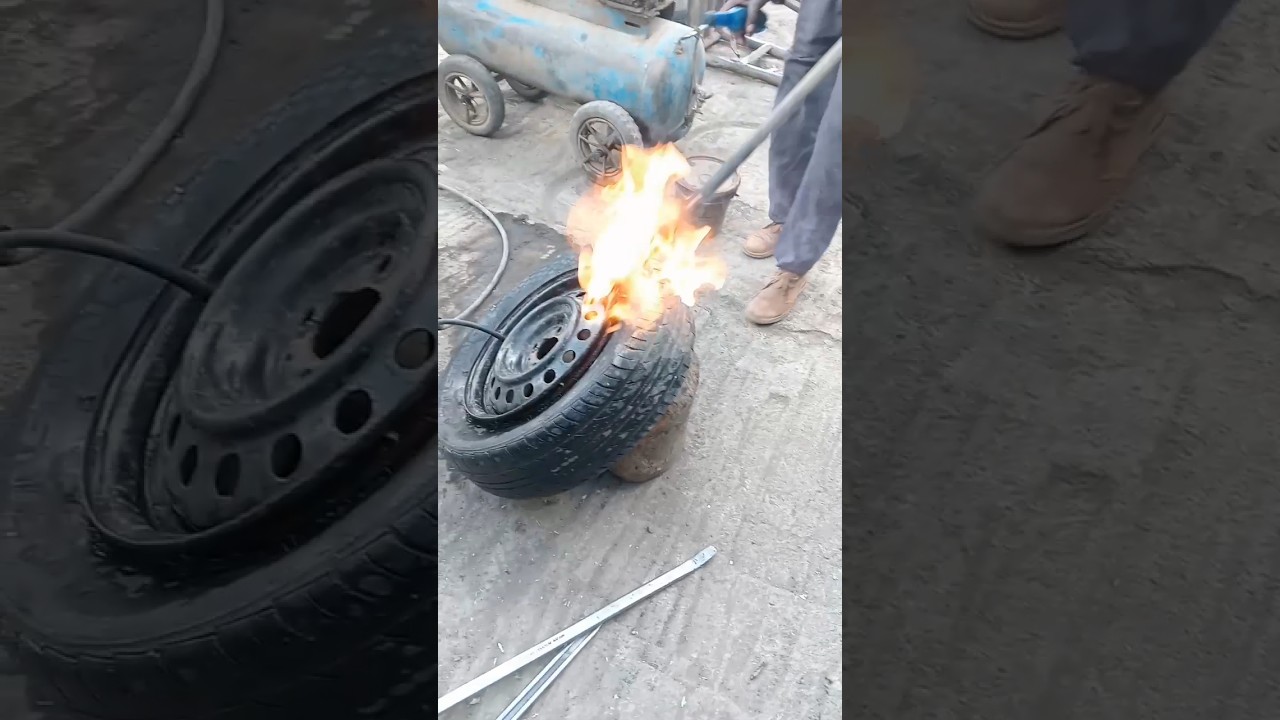 how to bead up stubborn car tyre via frames method 🔥🫣🔥🔥🔥😲🔥 part 971 ...