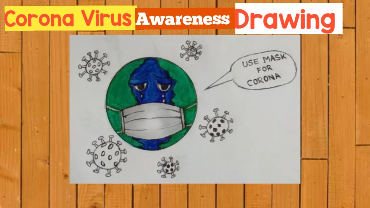 How To Draw Corona Virus Awareness Drawing|| Use Mask For Corona - YouTube