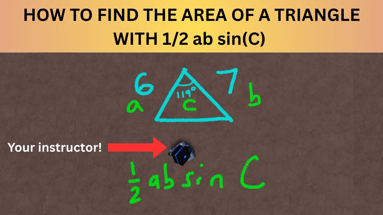 Finding the area of a triangle using 1/2 ab sin(C) on Roblox! - YouTube