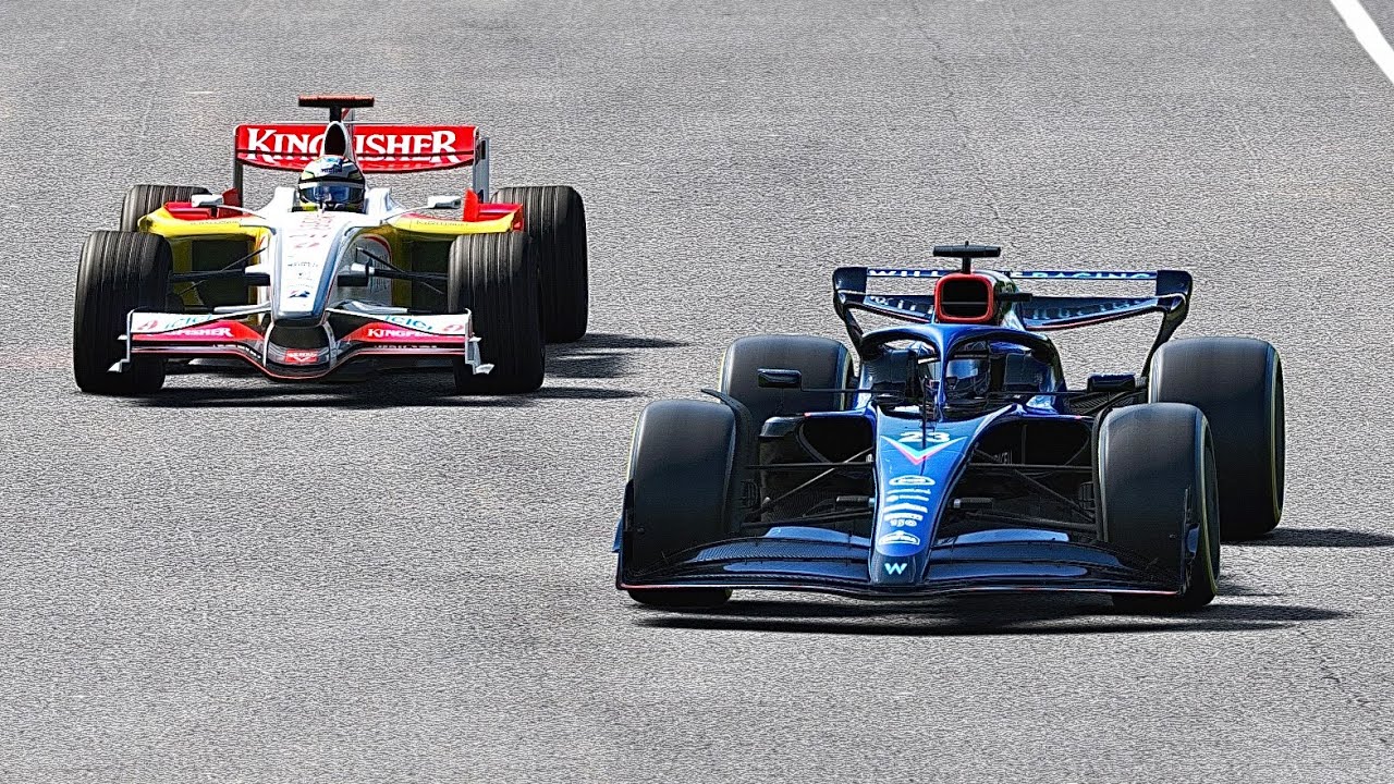 Williams F1 2022 vs F1 Force India 2008 (Sutil ) - Goodwood - YouTube