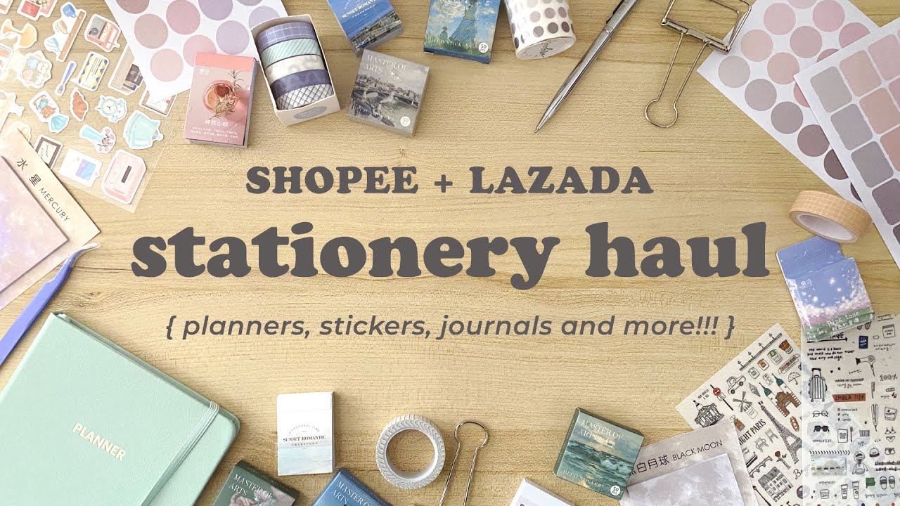 unboxing stationery from Shopee + Lazada ☁ 2023 stickers, planners ...