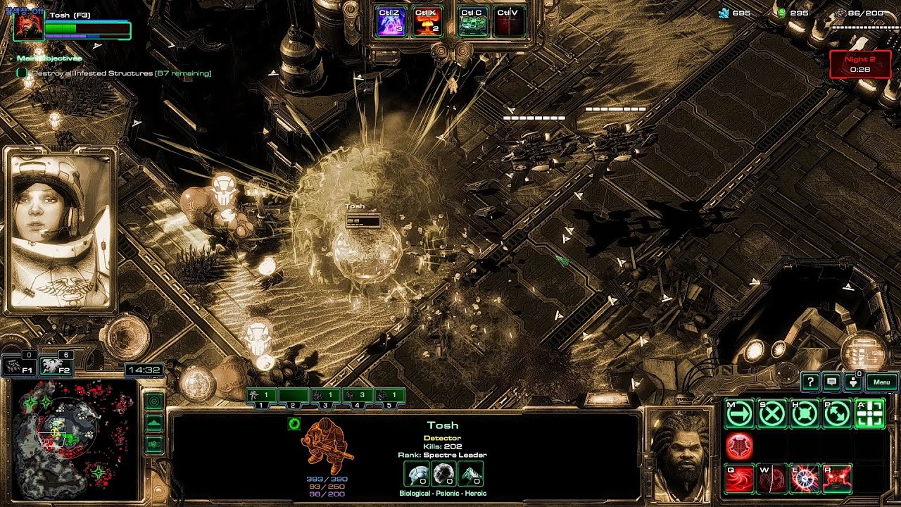 SC2 Nexus Co-Op Dead of Night Gabriel Tosh Solo GamePlay - YouTube